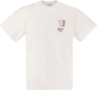 Carhartt Work in Progress Homme, Tops, Blanc, Taille: M Playing Cards T-Shirt