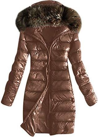 Generic Vestes pour femmes 2026 pour femmes, v&ecirc;tements dext&eacute;rieur matelass&eacute;s, manteaux chauds dhiver &agrave; capuche, hauts, marron, 3XL