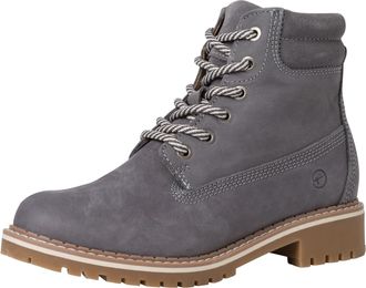 Tamaris Damen Warmfutter Stiefel Leder Blockabsatz Duo-Tex; GREY, EU 38