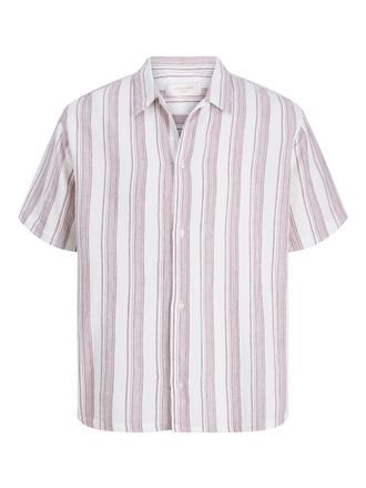 Jack & Jones Kurzarmhemd JACK & JONES JORNANTUCKET DOUBLE CLOTH SHIRT SS EA26, Herren, Gr. XL, N-Gr, cabernet stripes:stripes, Web, Obermaterial: 100% Baumwolle, g