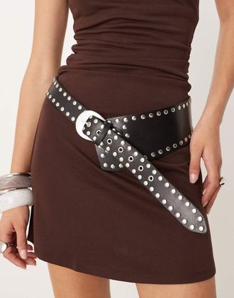 Free People Jagger - Ceinture de hanches &agrave; clous - Noir