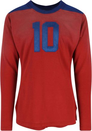 Maison Margiela t-shirt &agrave; appliqu&eacute; num&eacute;ro signature - Rouge