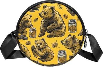 Generic Sac &agrave; bandouli&egrave;re Circle pour femme, petit sac &agrave; bandouli&egrave;re avec fermeture &eacute;clair, bretelles r&eacute;glables, sac &agrave; main rond d&eacute;contract&eacute; pour femmes et fi