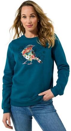 Joe Browns Relaxed Fit Robin Sweatshirt Maillot de survêtement, Turquoise, 36 Femme
