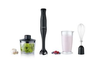Severin Severin 4-in-1 Stabmixer inkl. 700ml Mix- & Messbecher, Schneebesen, Zerkleineraufsatz, Mixstab, abnehmbarer P&uuml;rierfu&szlig;, Turbotaste, Easy Click System,