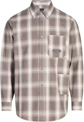 A|X Armani Exchange Chemise droite à carreaux en coton