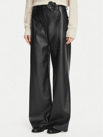 HUGO BOSS Hose aus Kunstleder Hasmina-2 50571450 Schwarz Regular Fit
