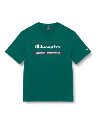 Champion Herren Legacy Graphic Shop Authentic - S-s Crewneck T Shirt, Verde Scuro, M EU
