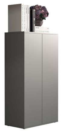 ebuy24 Vcm Cassettiera In Legno Bordo Con Ante Girevoli Dimensioni Ca. A. 108 X L. 60 X P. 32 Cm - Dalosa 3 (grigio)