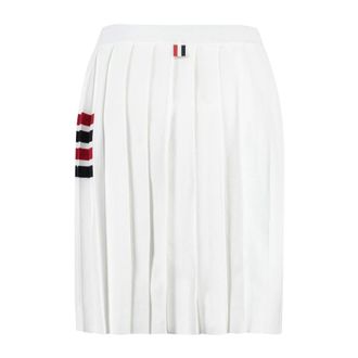 Thom Browne Femme, Jupes, Blanc, Taille: 34 FR Jupe pliss&eacute;e en maille