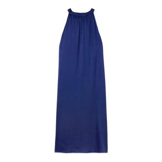Oltre Langes A-Linien-Kleid aus Satin - - Dresses - Damen - Blau - M