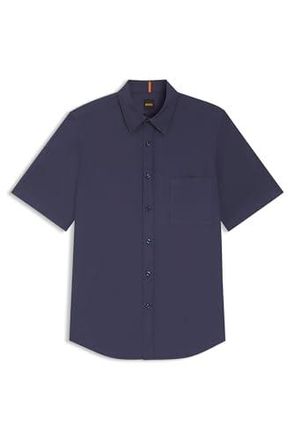 BOSS Hommes Relegant 6-Short Chemise Regular en Popeline de Coton