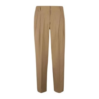 Max Mara Femme, Pantalons, Beige, Taille: 38 FR Pantalon Droit Pliss&eacute;