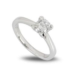 Bespoke Platinum Cushion Cut Diamond Ring