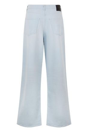 R13 Womens Loose-Fit Cotton Jeans Light Blue Wide-Leg