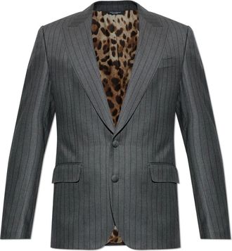 Dolce & Gabbana Homme, Vestes, Gris, Taille: M Blazer &agrave; Rayures