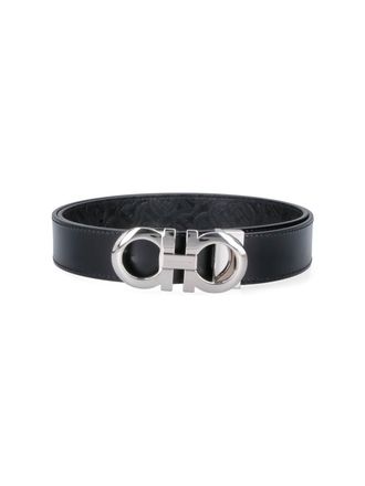 Ferragamo Mens Belts Black Calf Leather