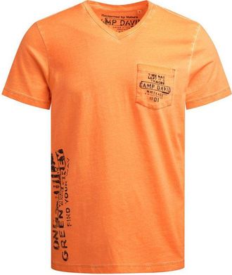 Camp David V-Shirt mit Brusttasche