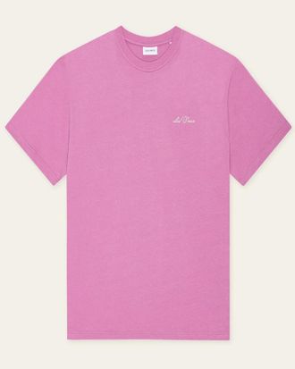 Les Deux T-Shirt aus Baumwolle mit gesticktem Label-Schriftzug, Loose Fit in