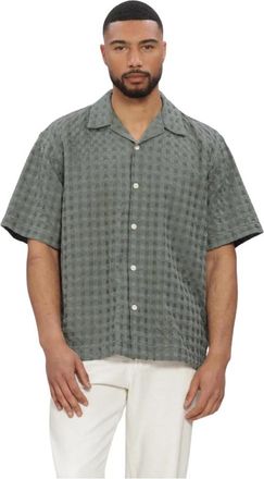 Selected Slhrlxmonty Texture SS Shirt - - Shirts - Herren - Gr&uuml;n - XL