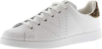 Victoria 1125104-WOMEN Basket Basse Tenis Cuir & Talon PAILLET&Eacute; & Logo D&Eacute;COUP&Eacute; Basket Basse Femme Leopardo 36