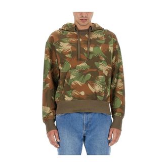 Moschino Homme, Sweatshirts et sweats &agrave; capuche, Vert, Taille: XL Sweat &agrave; Capuche Camo &Eacute;l&eacute;gant pour Homme