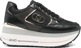 Liu Jo Femme, Chaussures, Noir, Taille: 39 EU Baskets Plateforme Noires Maxi Wonder Plus