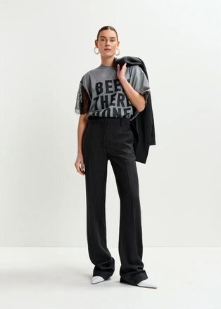 Essentiel Femme, Pantalons, Gris, Taille: 44 FR Wide Pantalons