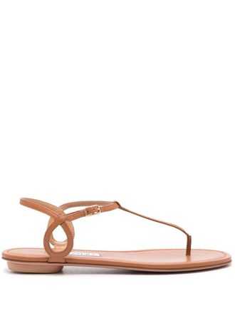 Aquazzura sandales Almost Bare &agrave; semelle plate - Marron