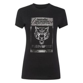 Plein Sport Femme, Tops, Noir, Taille: 36 FR T-shirt Col Rond MC Pure Fit Tiger