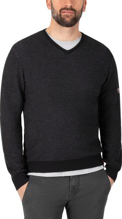Timezone Herren Soft V Longsleeve Pullover, Caviar Black, L