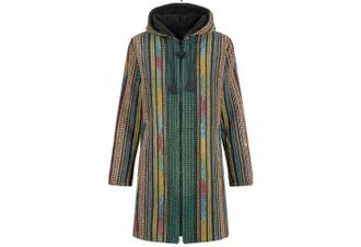 Kunst und Magie Langjacke Damen Gheri Jacke Kurzmantel Kapuze -Hippie Goa Boho Damen Mantel