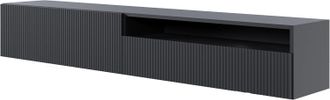 Selsey TV Schrank Board Sideboard Fernsehtisch Fernsehschrank 175 cm Hängend Mit Offenem Fach Gefräste Front Schwarz Veldio