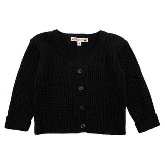 BONPOINT Dark Grey Knitted Cotton Cardigan Size 3 Years