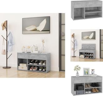 vidaXL Vidaxl - Banc &agrave; chaussures Gris b&eacute;ton 80x30x45 cm Bois ding&eacute;nierie - Banc Chaussure - Meuble Entr&eacute;e - Rangement Chaussures - Banc Rangement