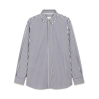 Ami Chemise ray&eacute;e ample - Femme - Blouses et Chemises - Bleu - Taille: 38 FR