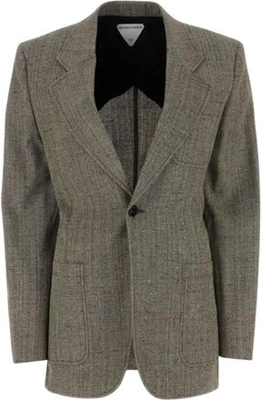 Bottega Veneta Femme, Vestes, Gris, Taille: 40 FR Blazer en Viscose et M&eacute;lange de Soie