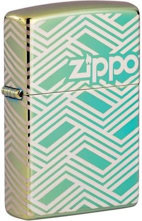 Zippo Sturmfeuerzeug - Abstract Laser, High Polish Teal, Laser 360° - Nachfüllbar - Wiederverwendbar - Windfestes Design - Geschenkbox - Made in USA
