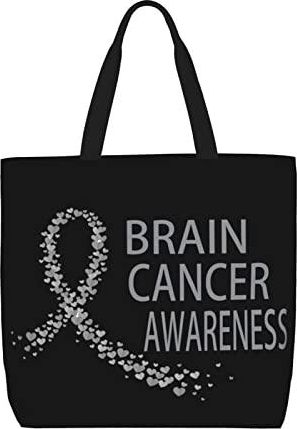 Generic Sac De Courses Sensibilisation Au Cancer Du Cerveau Sac De Shopping R&eacute;utilisable Avec Poign&eacute;es Sacs En Toile, Pour &Eacute;cole, Filles, Voyage, Femmes
