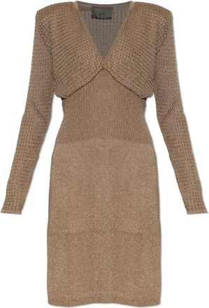 Akep Kleid mit Lurexfaden - - Dresses - Damen - Beige - S