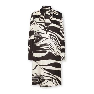 Elena Miro Bedrucktes Kleid aus Viskose-Twill - - Dresses - Damen - Schwarzk - 7XL