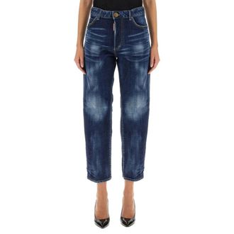Dsquared2 Boston Jeans mit Knopfverschluss - - Jeans - Damen - Blau - M
