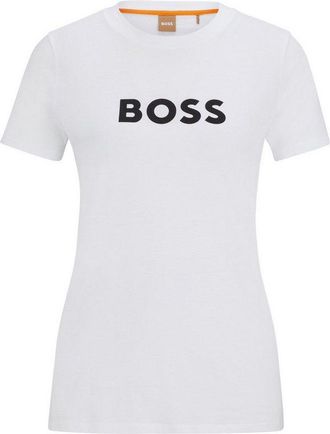 BOSS T-Shirt Elogo mit Kontrast-Logo (1-tlg)