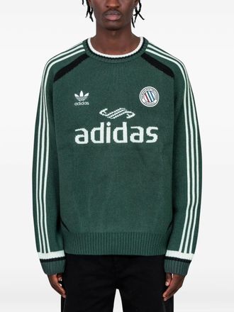 adidas Gestreifter Pullover - Gr&uuml;n