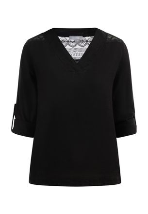 Usha Blusenshirt mit Spitze Damen schwarz