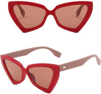 Generic Lunettes de soleil style tendance pour femmes, lunettes de soleil vintage rétro en forme doeil de chat, lunettes de soleil pour hommes et femmes, thé 