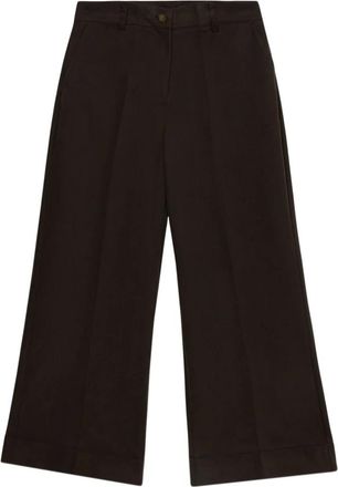 Oltre Femme, Pantalons, Brun, Taille: 38 FR Pantalon &Eacute;vas&eacute; Court avec Revers