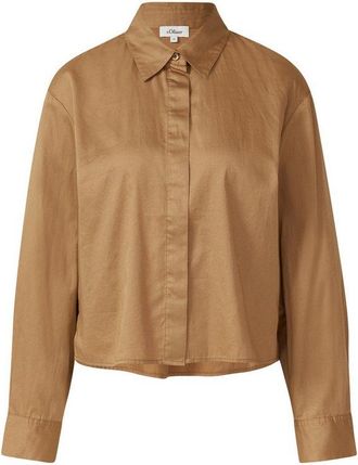 s.Oliver Langarmbluse Bluse Verk&uuml;rzte Bluse mit verdeckter Knopfleiste