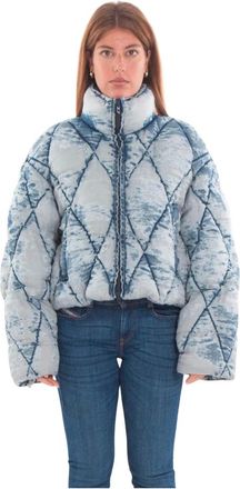 Diesel Femme, Vestes, Bleu, Taille: 44 FR W-Histel Quilted Denim Puffer Jacket