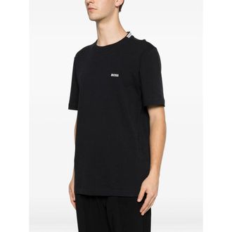 HUGO BOSS Logo-Embroidered Cotton T-Shirt - Black
